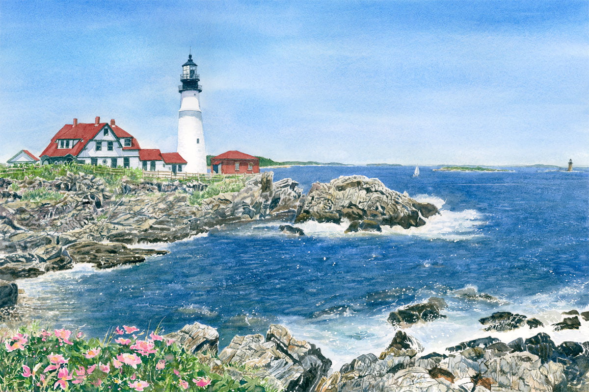 Paintings Of Portland Head Lighthouse Epic Art 'Portland Head Light'